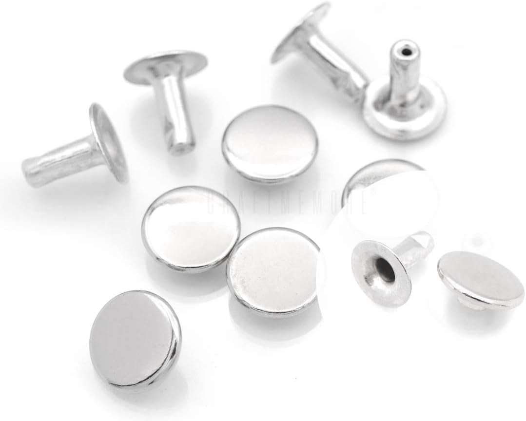 Flat Rivets Metal Single Cap Rivets Stud Round Cap Leather Craft Rivet ...