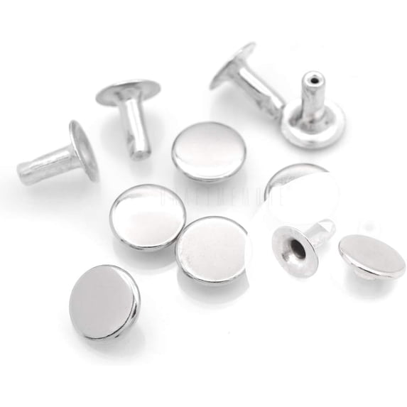CRAFTME STUDIO 7 mm Flat Metal Single Cap Rivets Studs Round Cap ...
