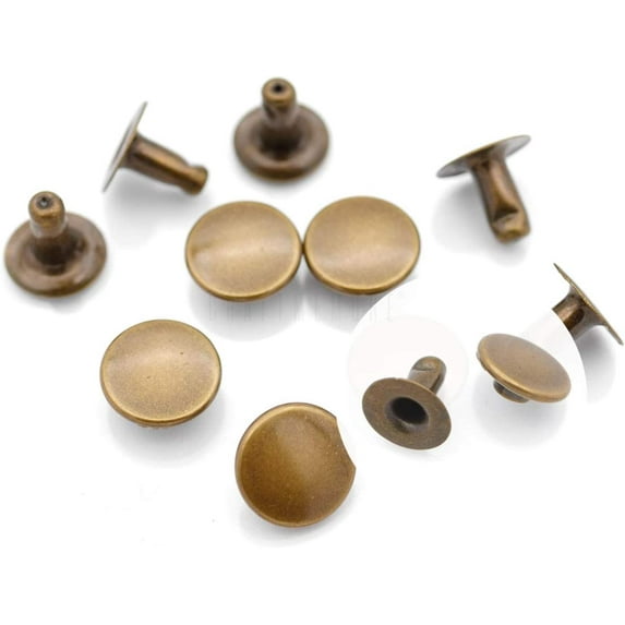 Flat Rivets Metal Single Cap Rivets Stud Round Cap Leather Craft Rivet ...