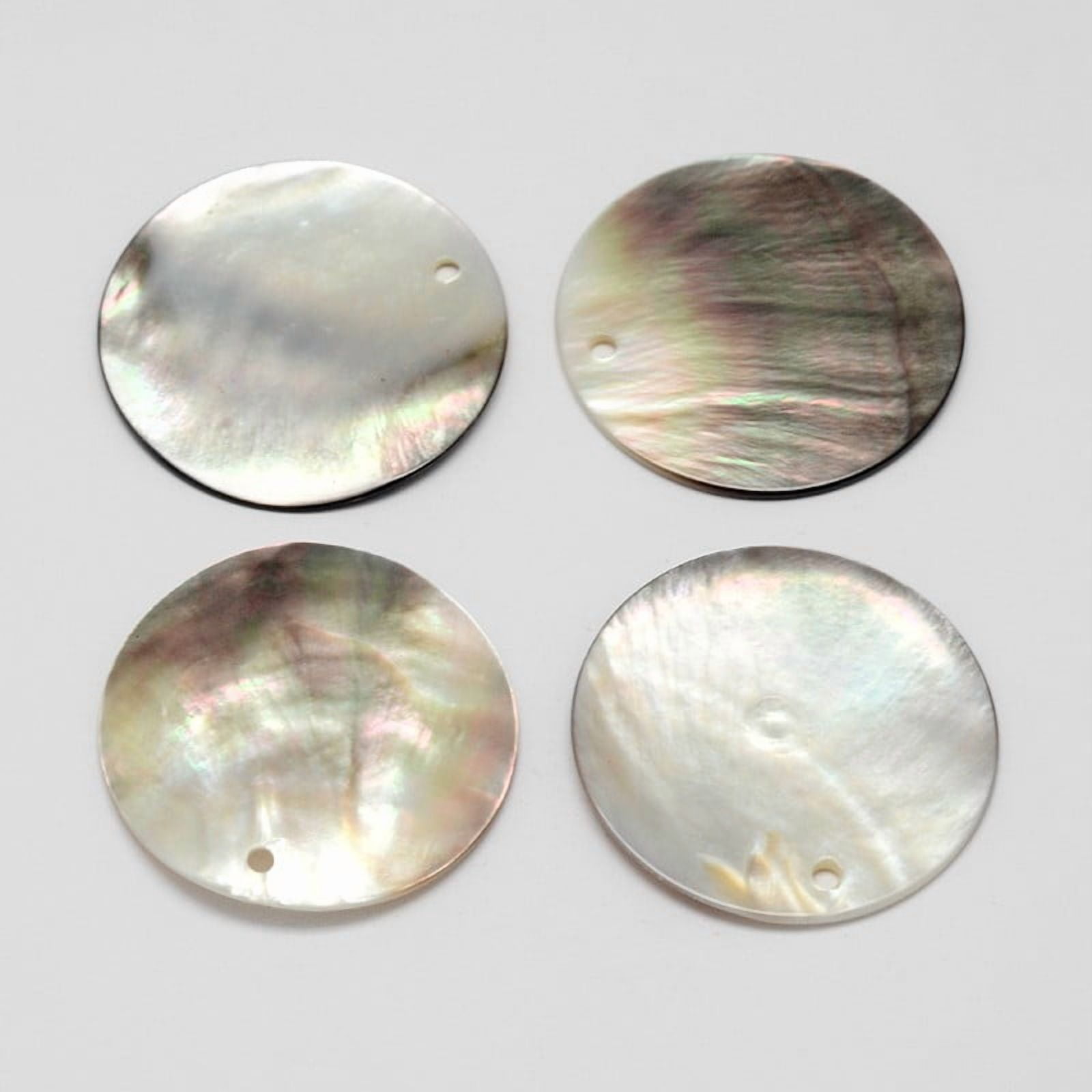 Flat Round Black Lip Shell Pendants Mixed color 35~36x1~2mm Hole: 1mm ...
