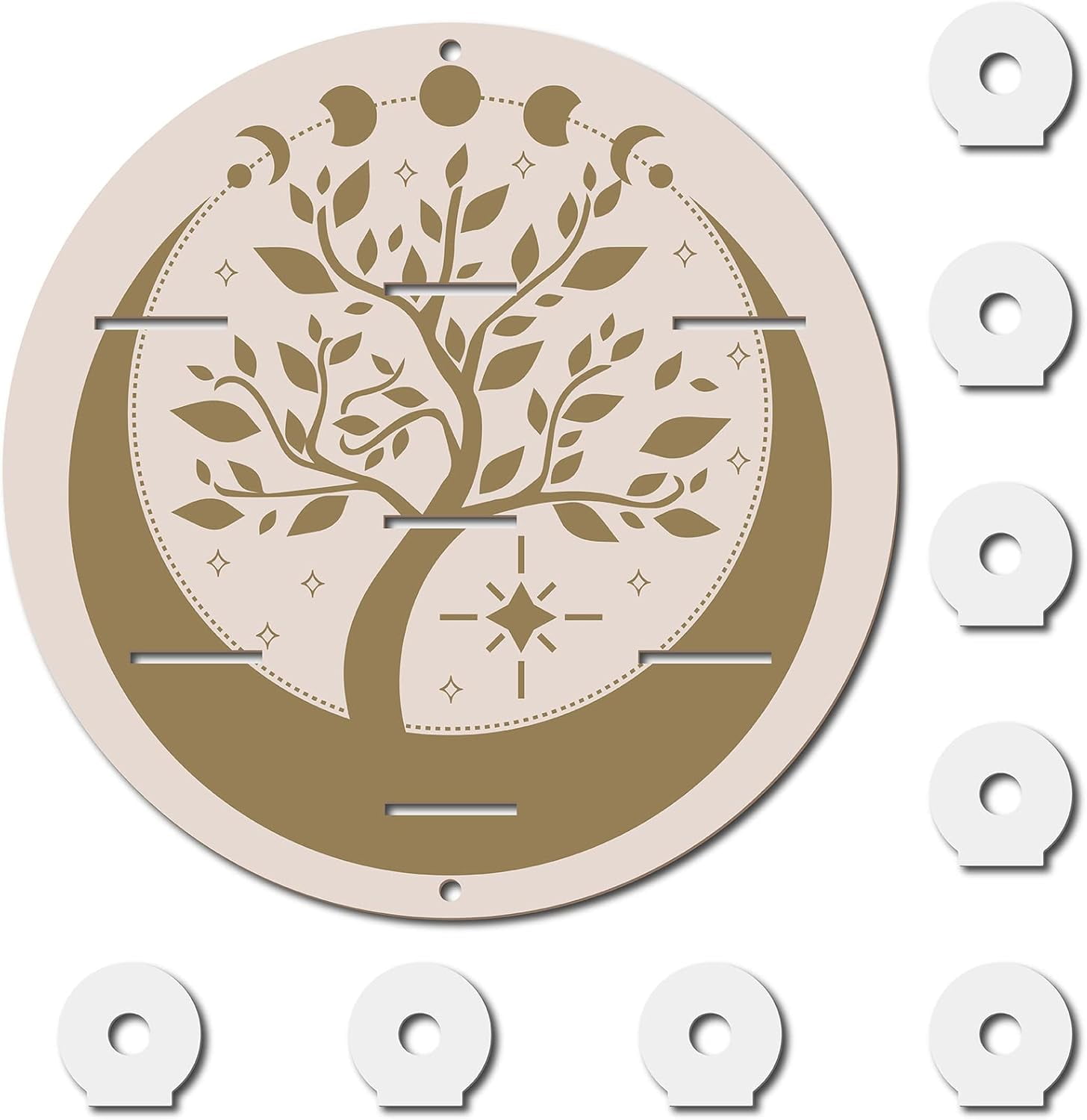Flat Round Wooden Tarot Plates with Acrylic Holders for Crystal ...