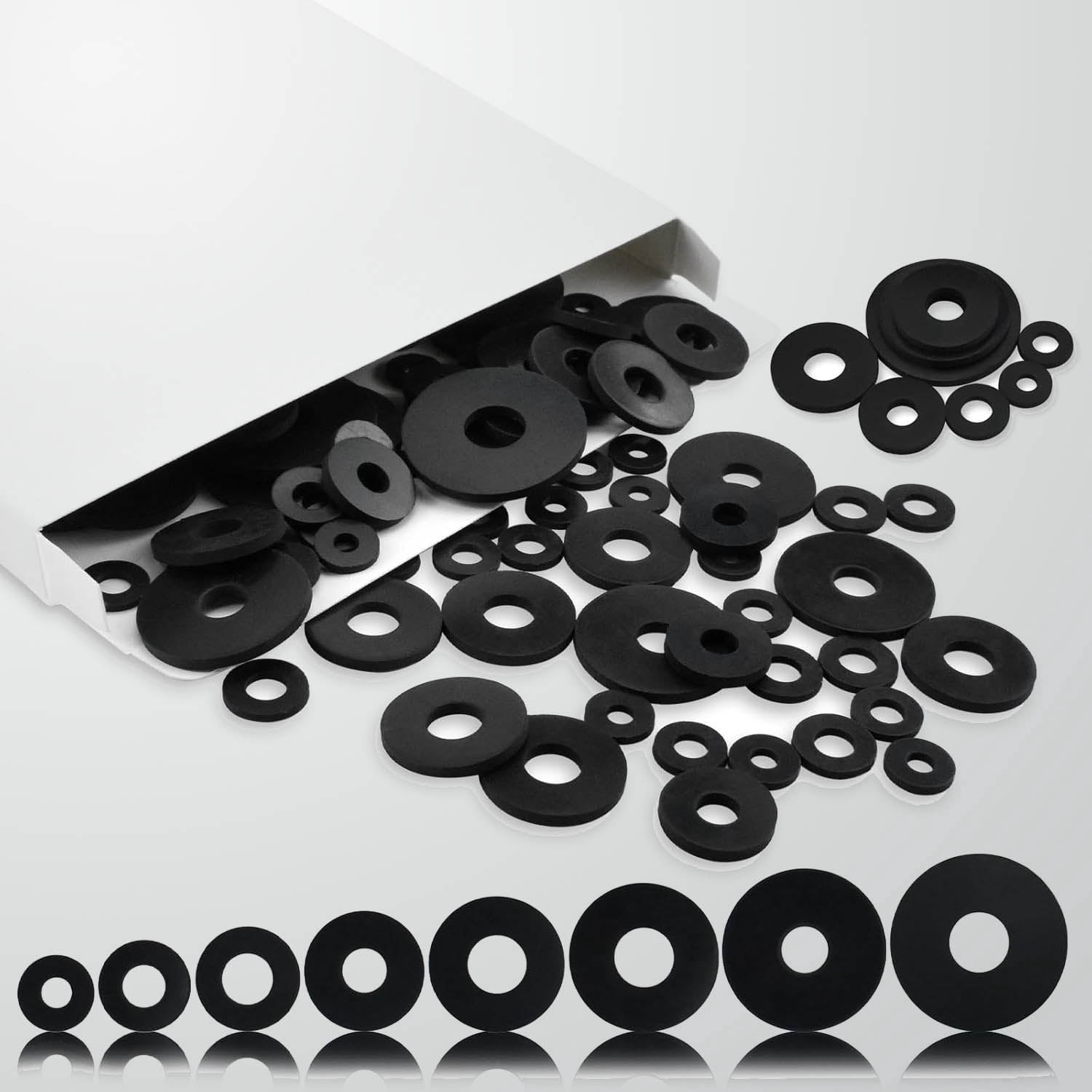 Flat Rubber Washers Assortment Kit, Black Rubber Flat Washer, Heavy ...