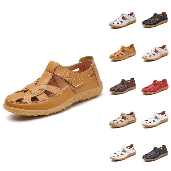 Flat Sandals for Women 2026 Summer Trendy Closed Toe Hook and Loop ...