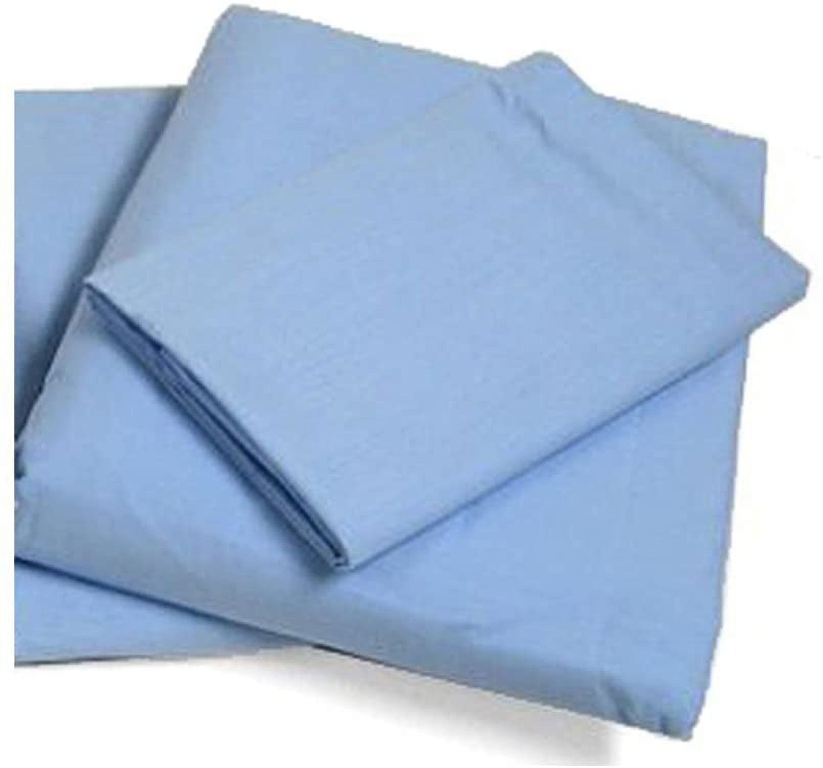 Flat, Sets), 4 Piece Sheet and Pillow Case Set - Blue- 1 fitted sheet ...