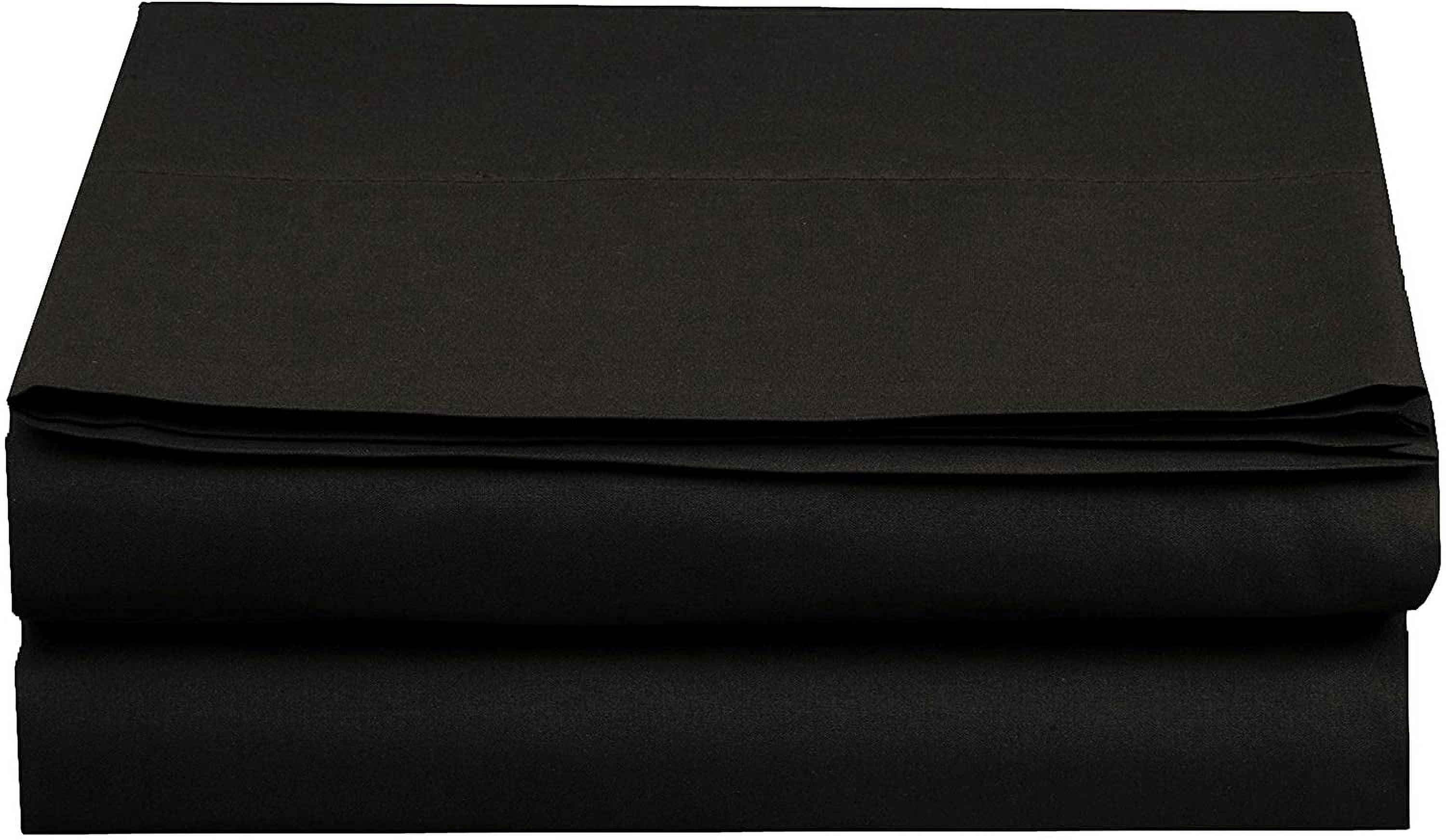 Elegant Comfort Full Flat Sheet, 1500 Series, Polyester, Black ...