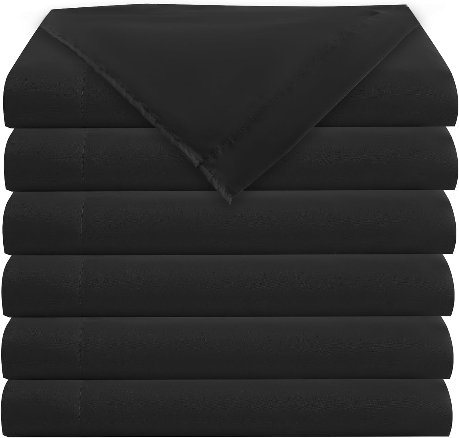 Flat Sheets Only - 6 Pack Top Sheets Bulk - Soft Brushed Microfiber ...