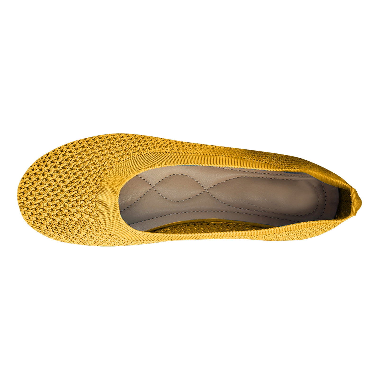 Flat Shoes for Women Dressy Work Ballet Soft Slip On Flat Knit Round ...