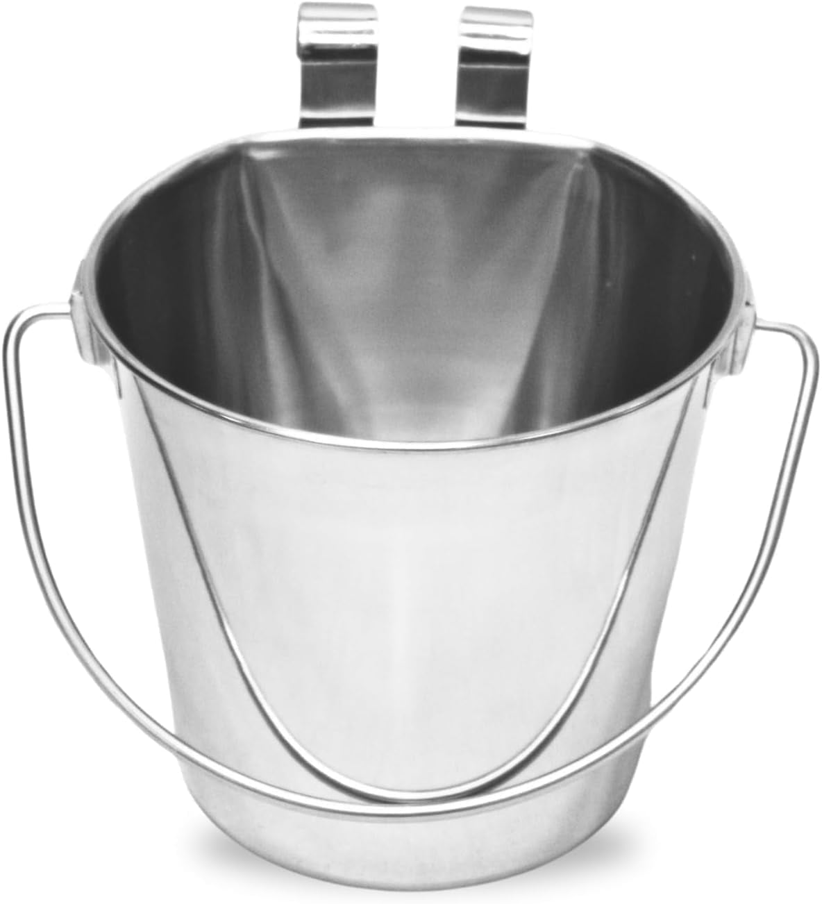 AASPIRE PETS 9 Quart Stainless Steel Flat Sided Pail with Dual Hooks ...