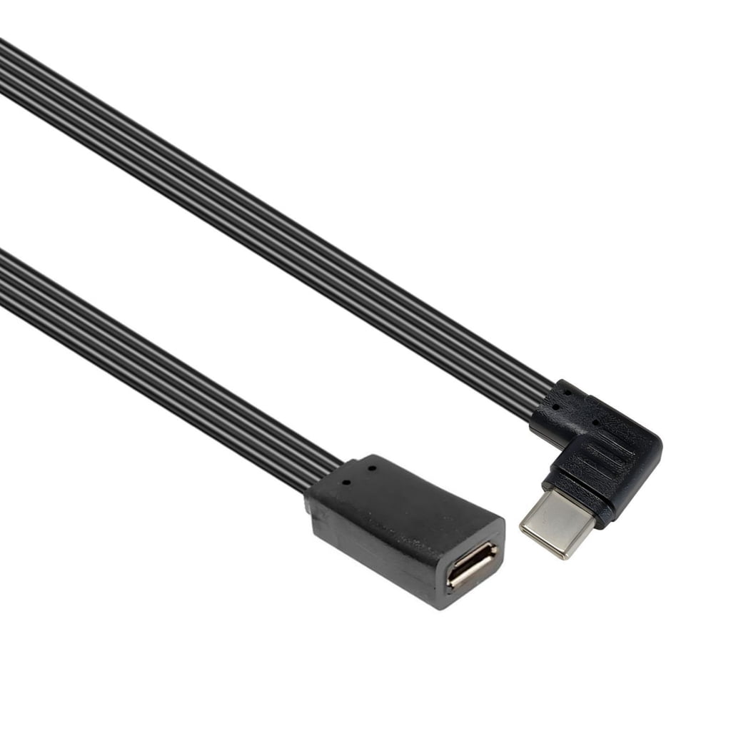 Flat Silicone USB Type C Male to Small USB Female Charges Cord 10/20cm ...