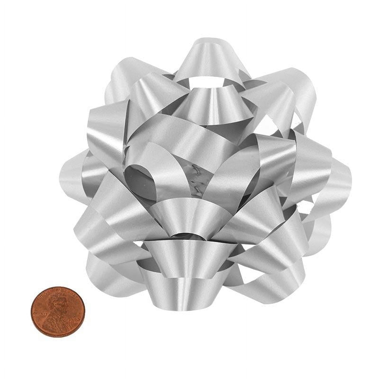 Flat Silver Confetti Bow 4" | Quantity: 100 Width 1/2" by Paper Mart ...