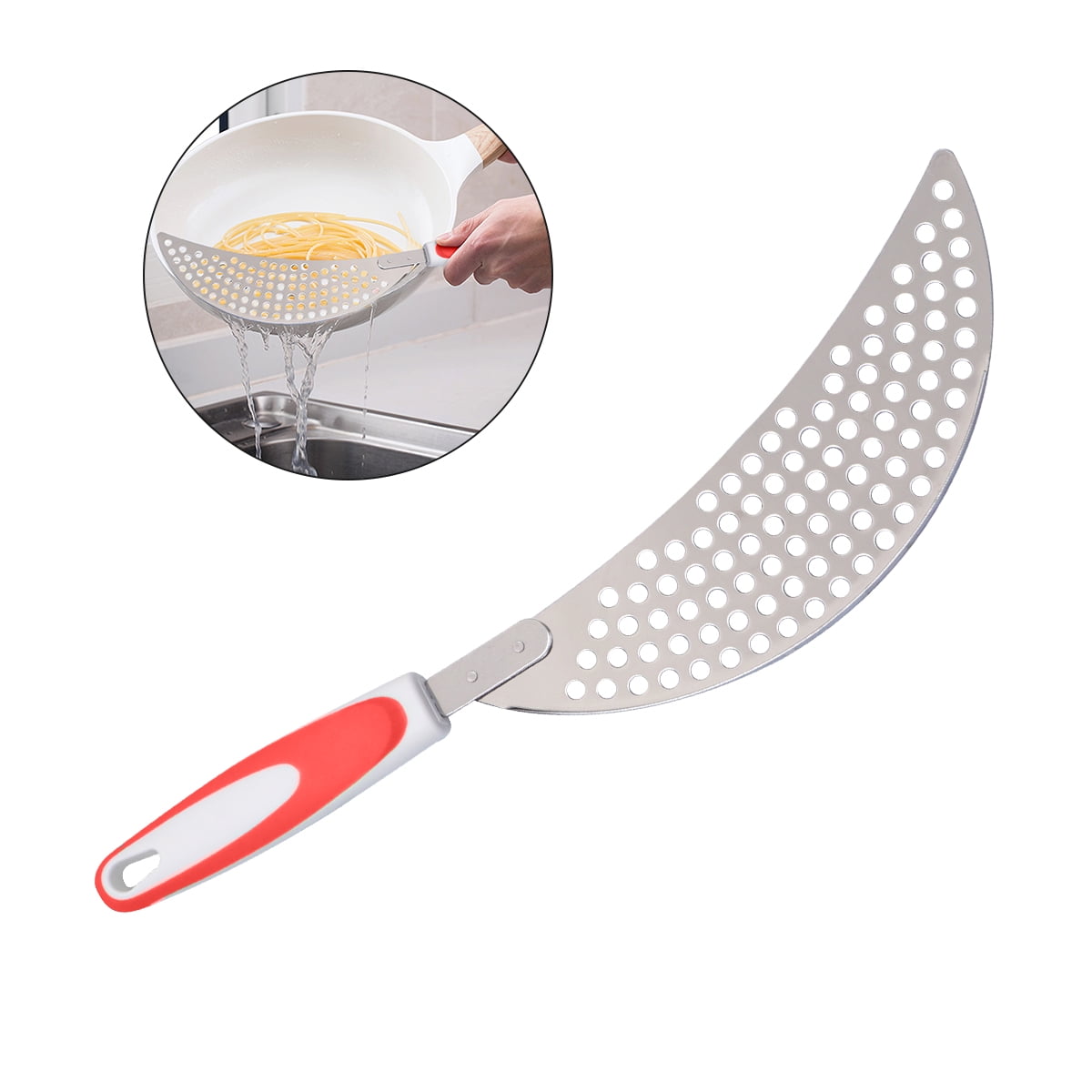 Flat Skillet Food Pot Spaghetti Strainer Grease Filter Pot Drainer Pan ...