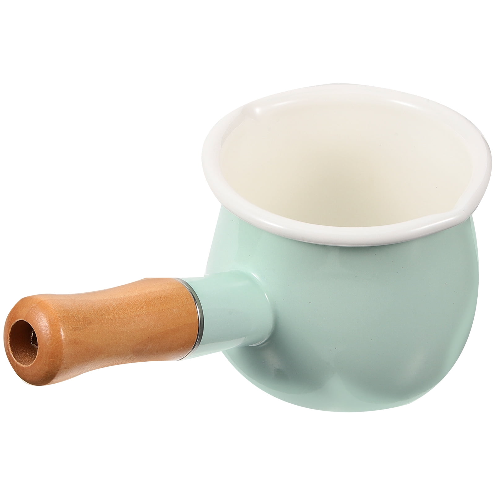 STRANDCHIC Small Saucepan Light Green Enamel Multi-Function Non-Stick ...