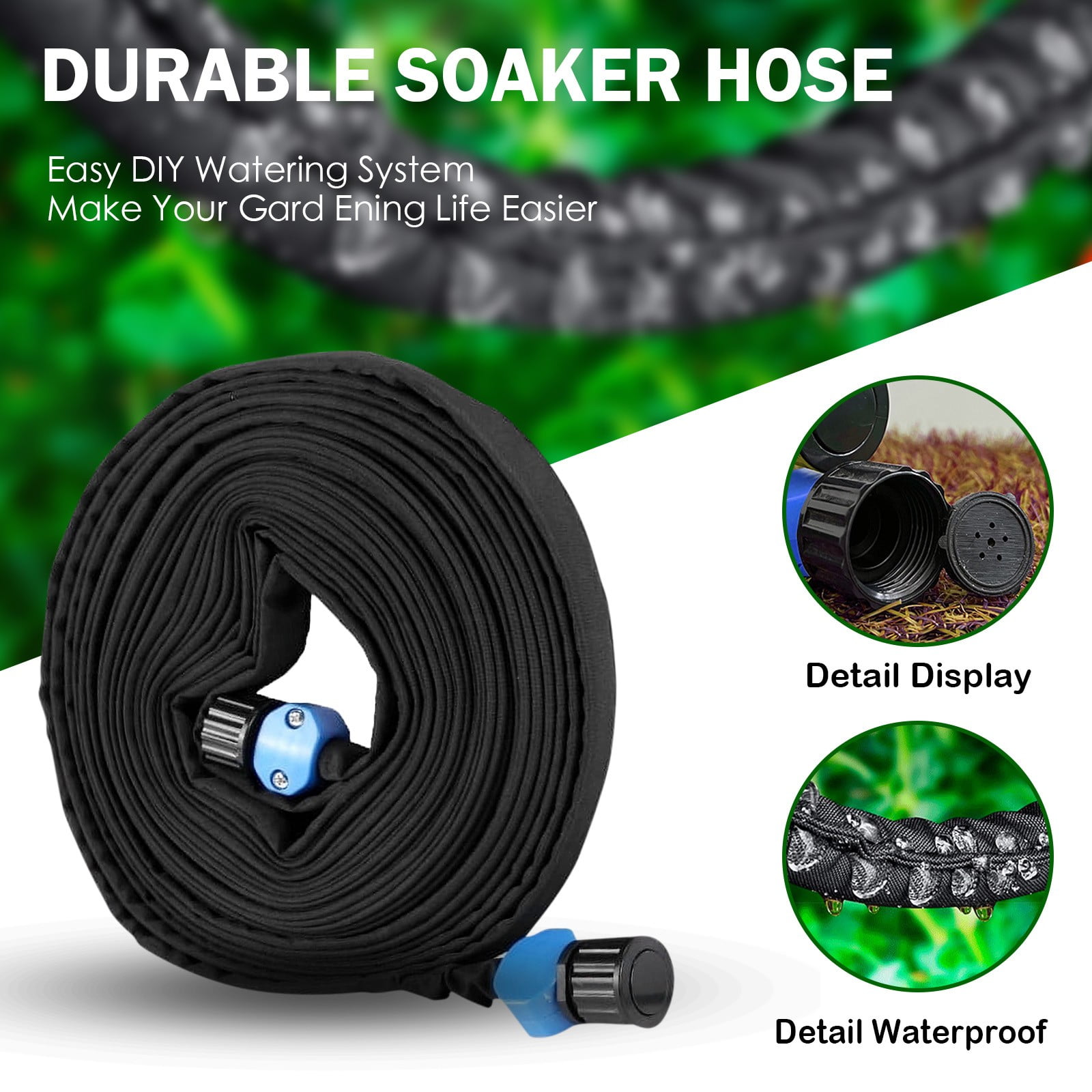 Flat Soaker Hose 50 ft for Garden Beds Drip Irrigation Hose Save 80% ...