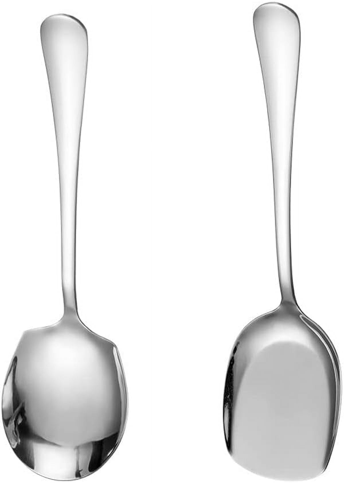Flat Square Spoon With Ergonomic Handle, Big Soup Spoon For Restaurant ...