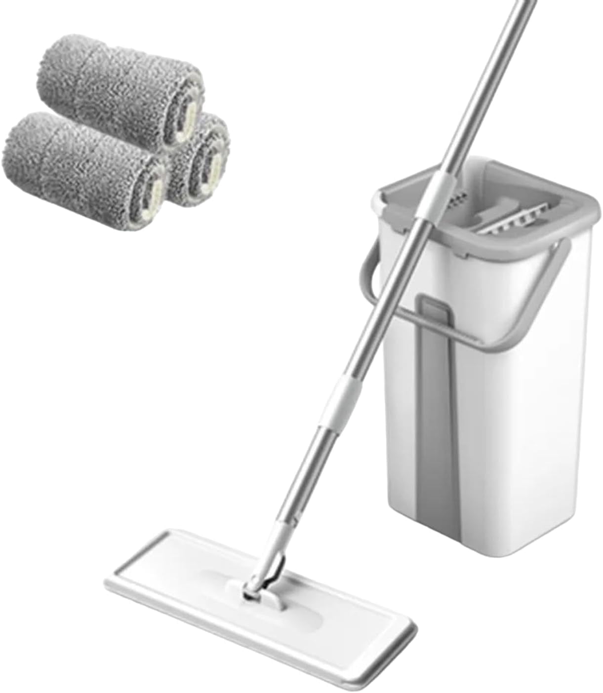 Flat Squeeze Mop with Bucket and Wringer Set for Home Office, Hands ...