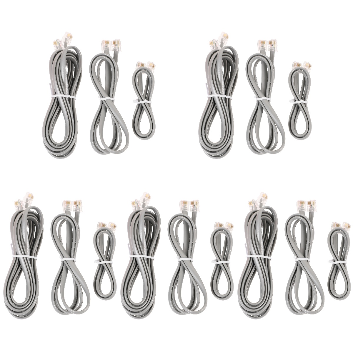 Flat Telephone Line 15 Pcs Cords for Landline Phones Extension Wire ...