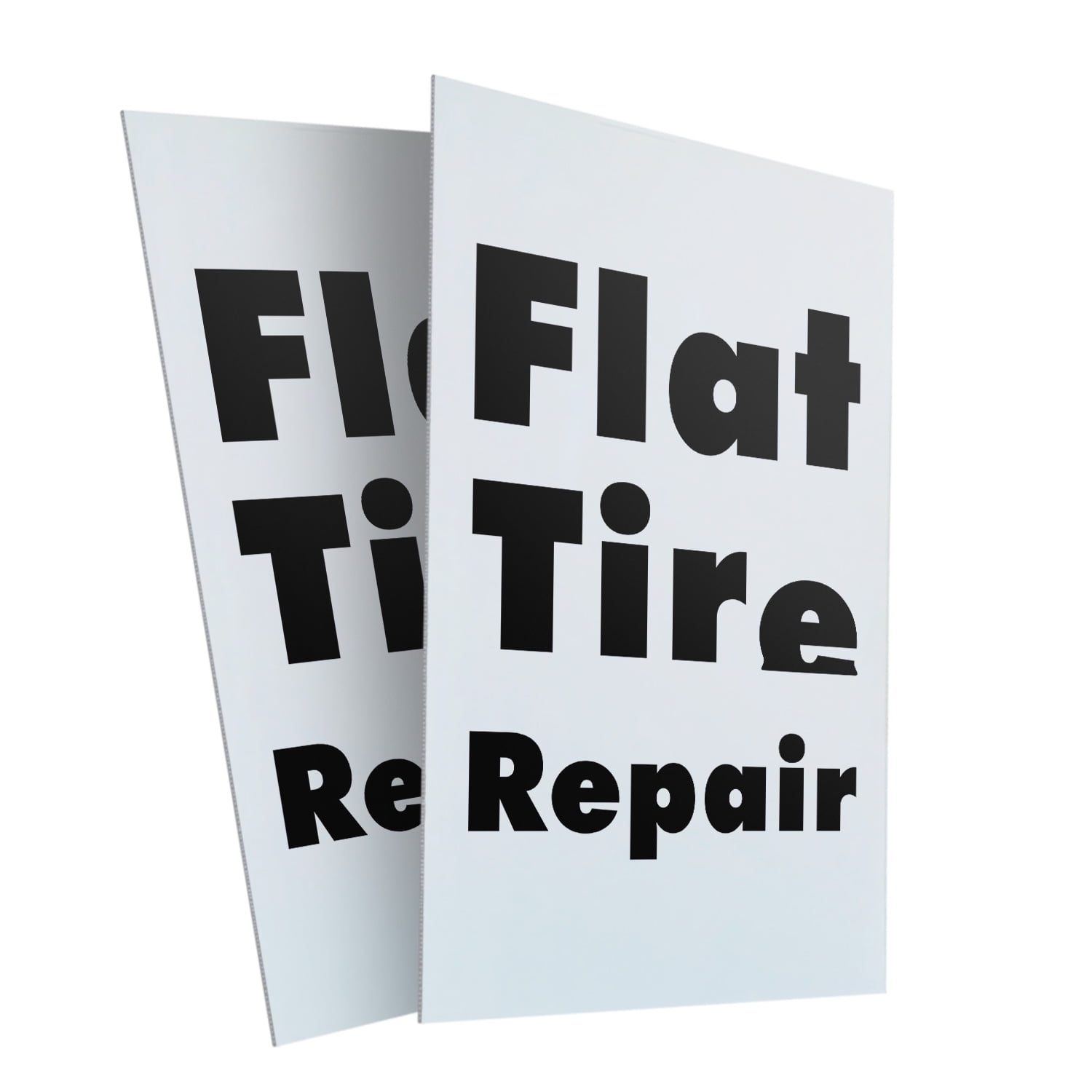 Flat Tire Repair (2-Pack) 24 Inch x 36 Inch Plastic Signs | Sign Insert ...
