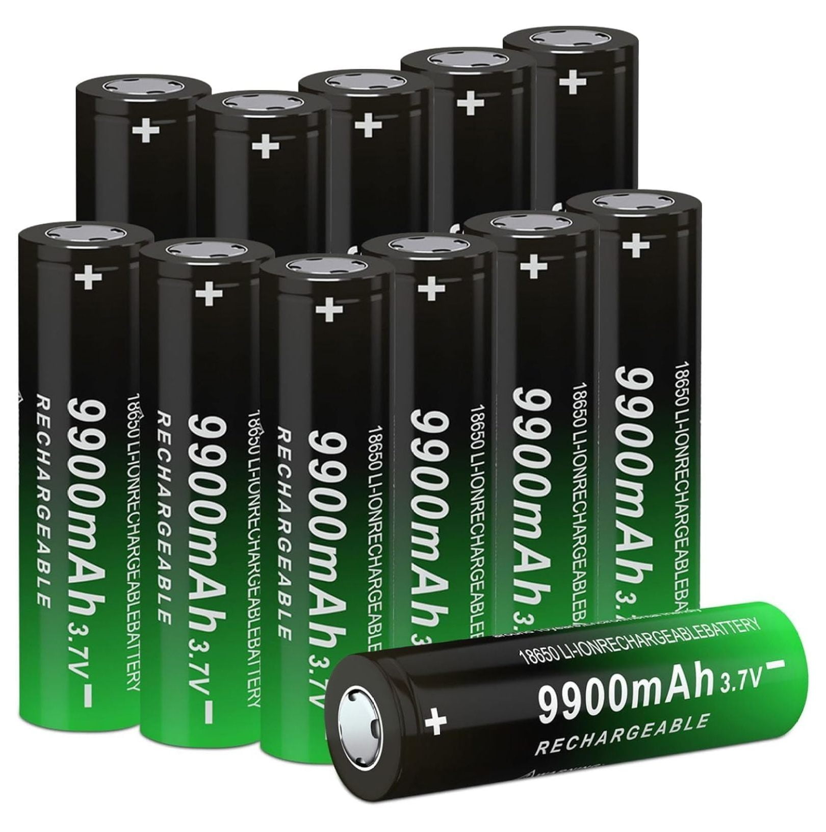 Flat Top 18650 Rechargeable Battery 9900mAh High Capacity 3.7 Volt Rechargeable Battery for ...