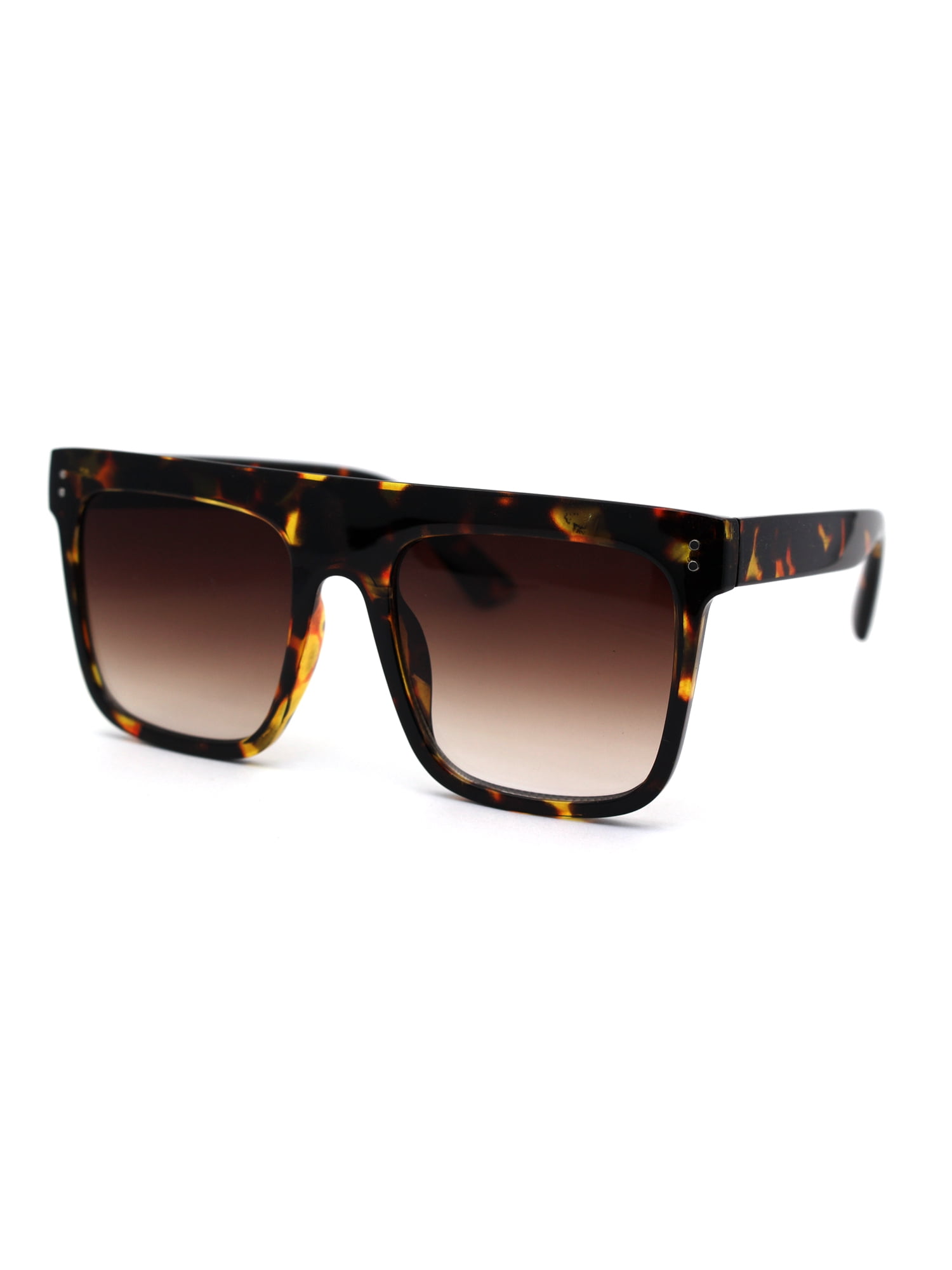 Flat Top Mobster Mafia Rectangular Retro Sunglasses Tortoise Brown ...