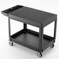 Flat Top Utility Cart Heavy Duty Flat 2 Shelf Multipurpose Cart 550LBS ...