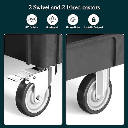 Flat Top Utility Cart Heavy Duty Flat 2 Shelf Multipurpose Cart 550LBS ...