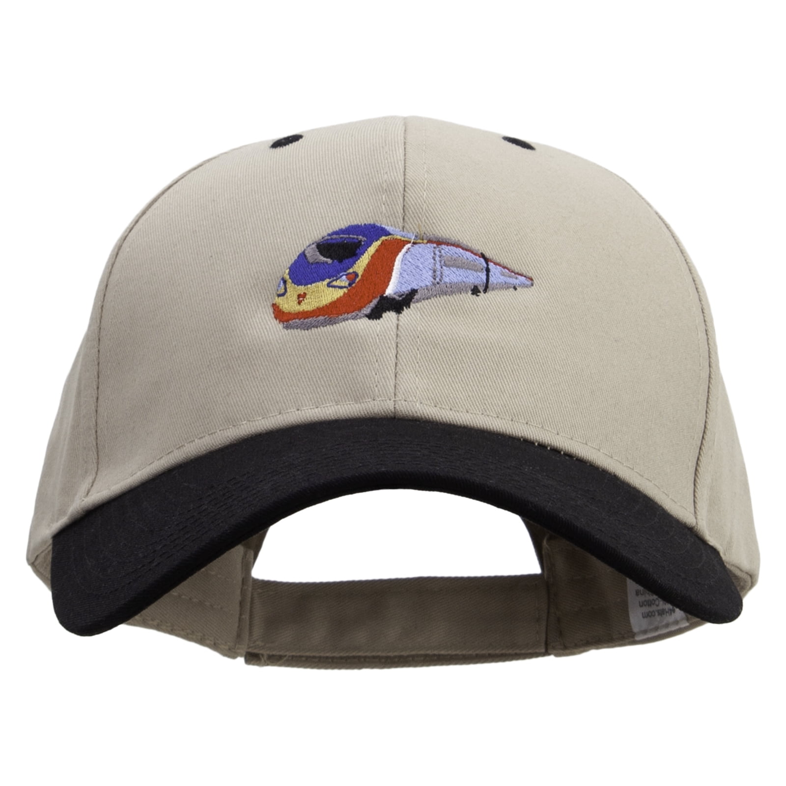 Flat Trains Embroidered Big Size High Profile Twill Cap - Khaki Black ...
