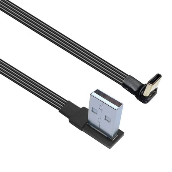 Flat Type C to Angled USB Cable Left, Right, Up And Down 480Mbps 10W ...