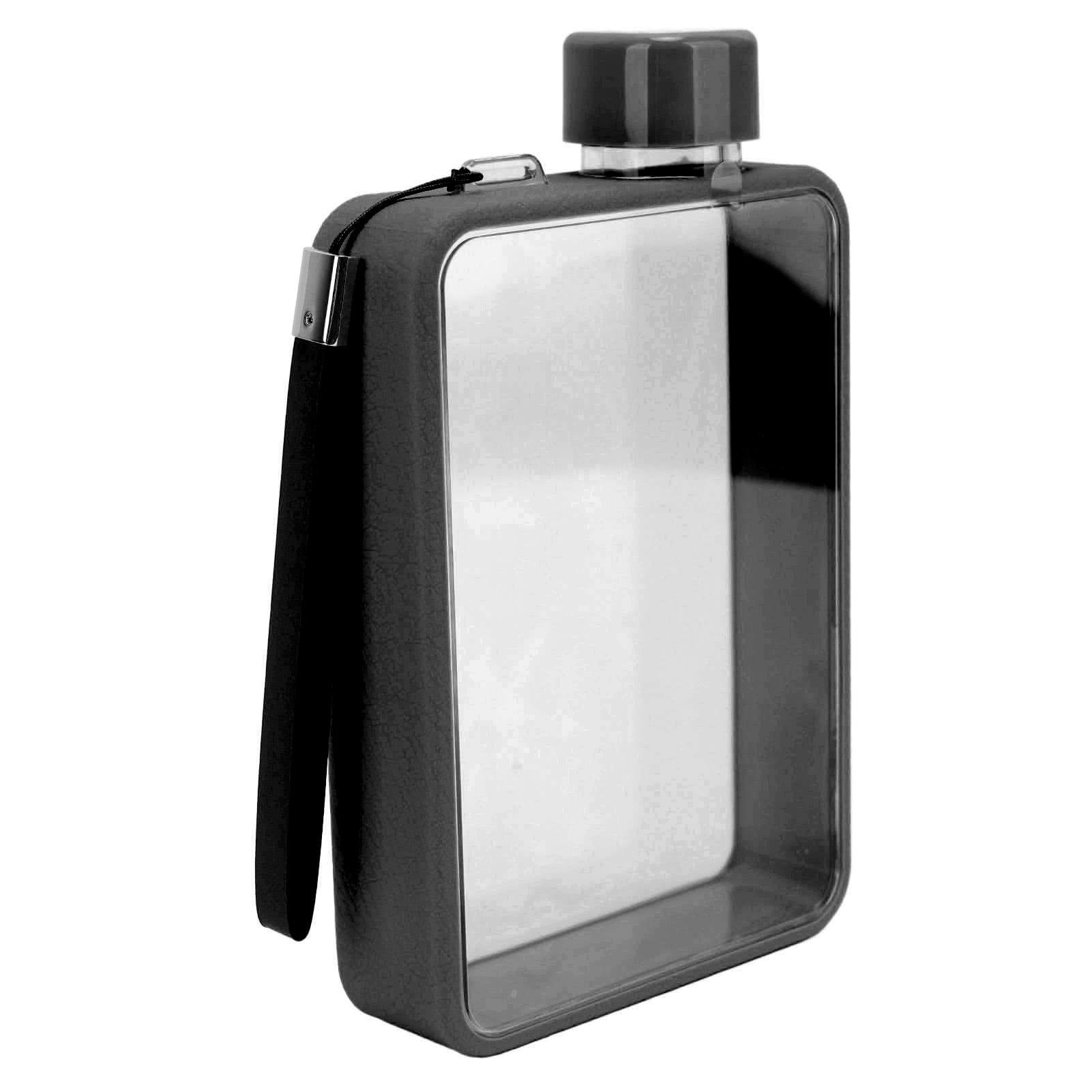 Flat Water Bottle - 12.85oz (380mL) Small Plastic Flask that Fits in ...