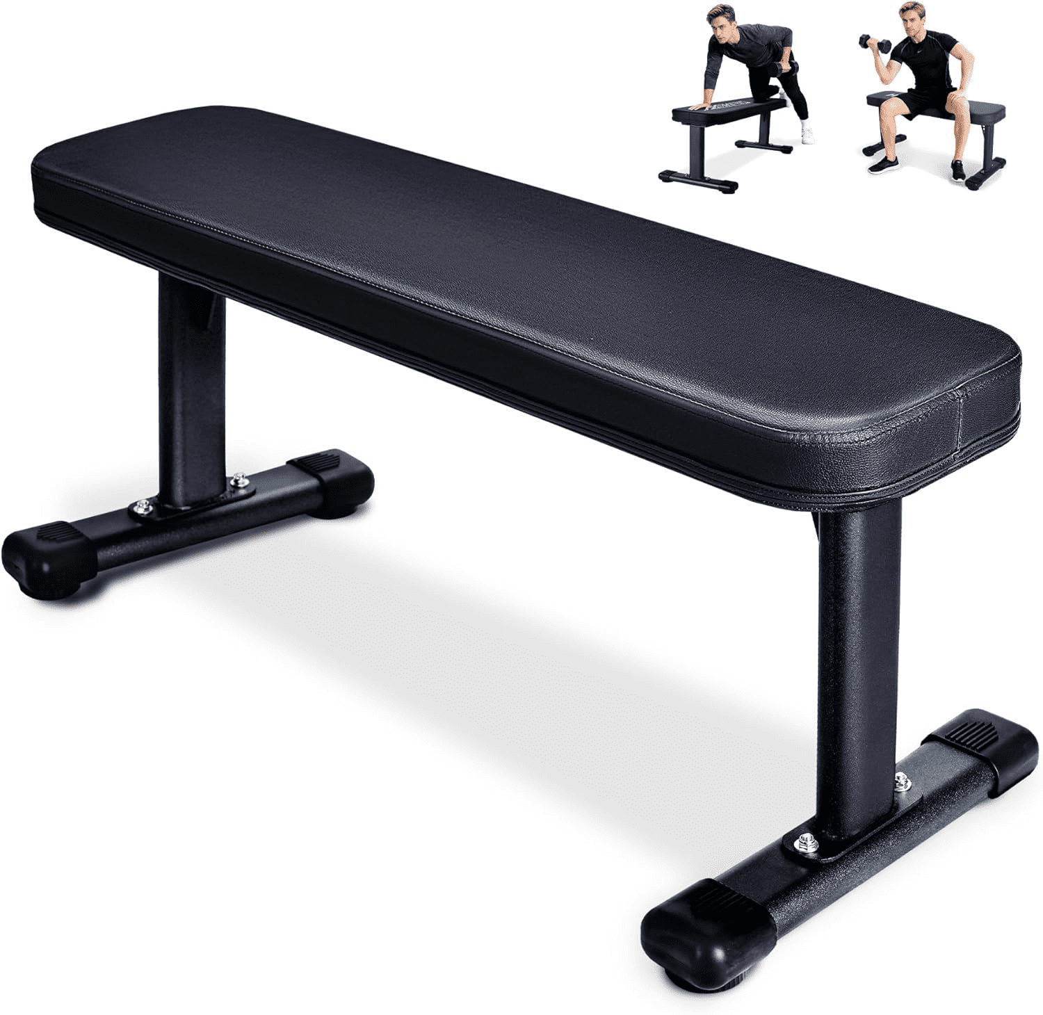 Flat Weight Bench, 2.4 Inch Thick Pad Workout Bench 660 LBS Bench Press ...