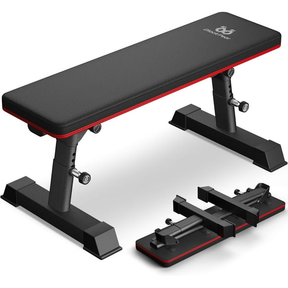 Flat Weight Bench - Foldable Workout Bench for Gym, 1300lb Capacity ...