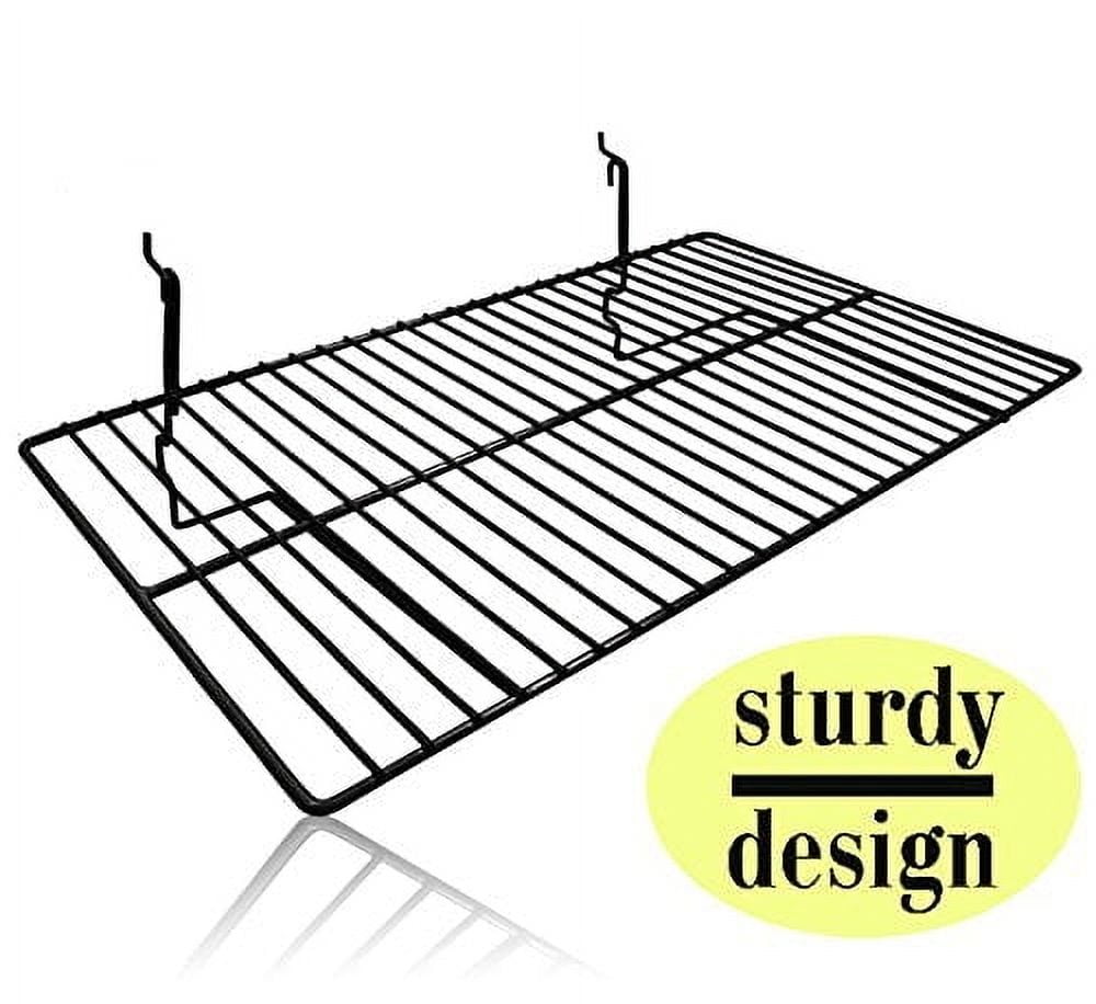 Flat Wire Slatwall/Gridwall Shelves 24"L x 12"D Pack of (6) - Walmart.com