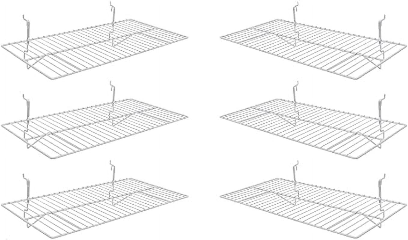 Flat Wire Slatwall/Gridwall Shelves 24"L x 12"D Pack of (6) - Walmart.com