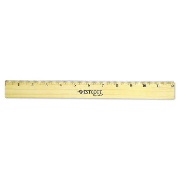 Flat Wood Ruler With Two Double Brass Edges, Standard/metric, 12 ...