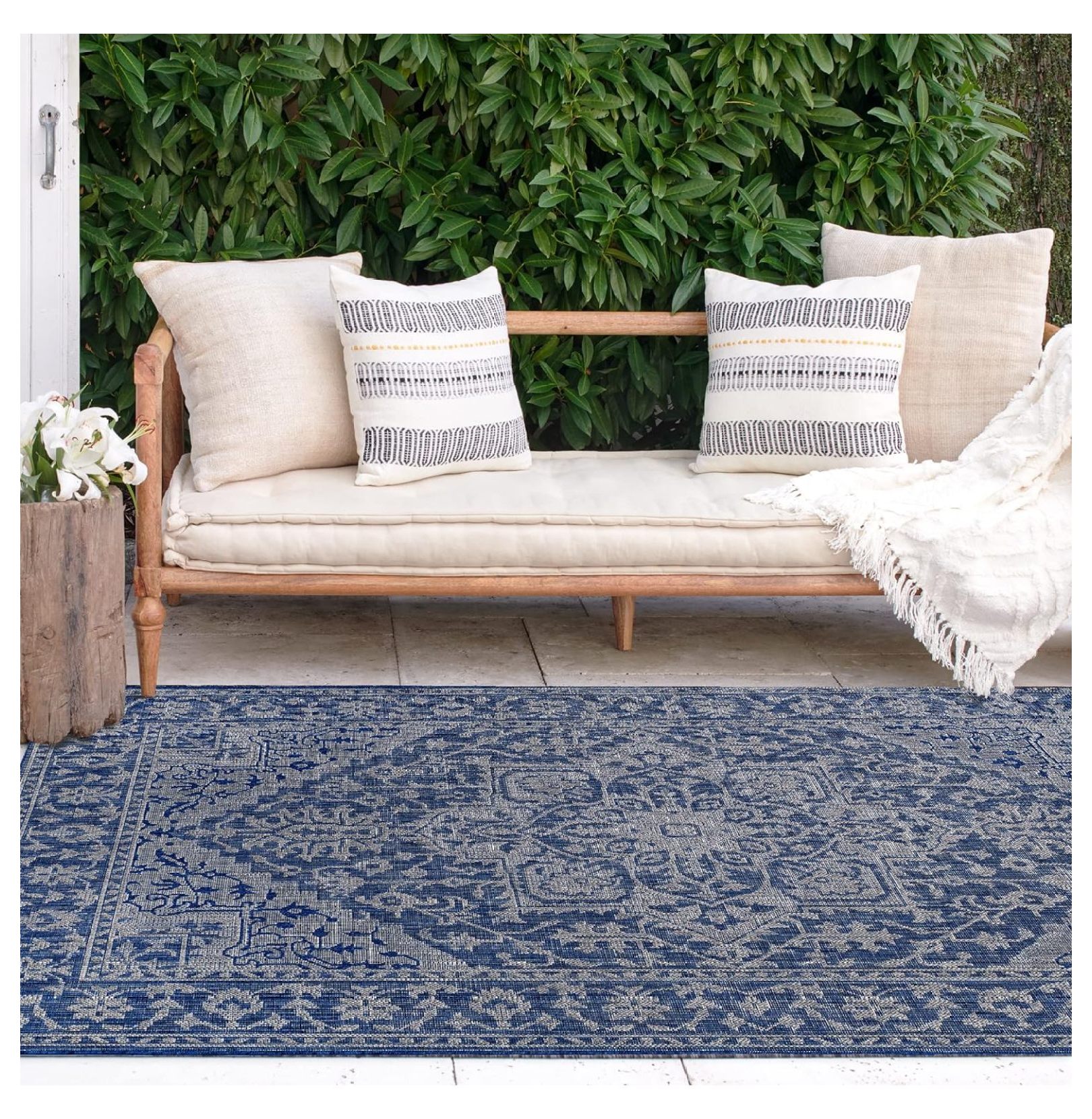 Flat Woven Outdoor Rug - Waterproof, Easy to Clean, Stain Resistant ...