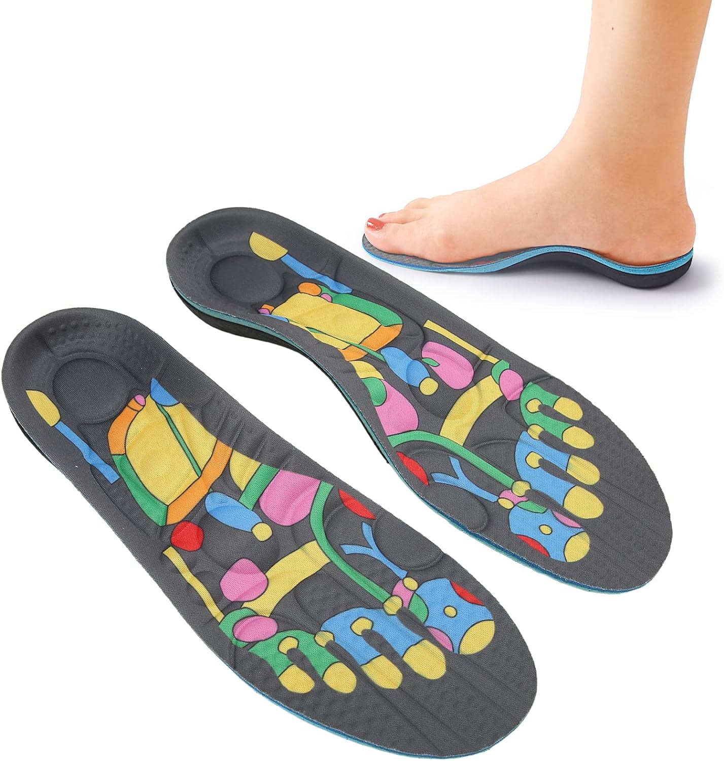Flat feet Corrective Insole, Magnetic Insole, Massage Foot Sole ...