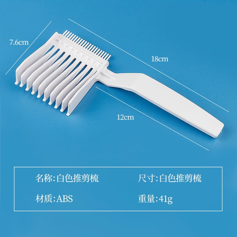 Flat-head, long-handled push-cut comb haircut auxiliary artifact comb ...
