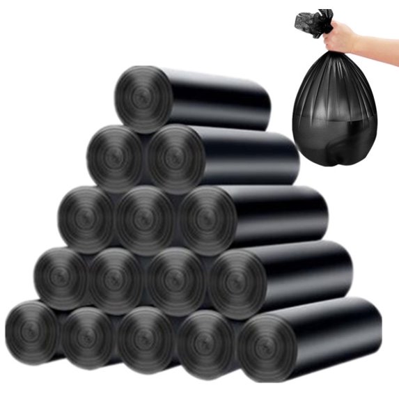 Flat mouth garbage bags (250 count in 25 rolls) (Black) (17.7x19.7in ...