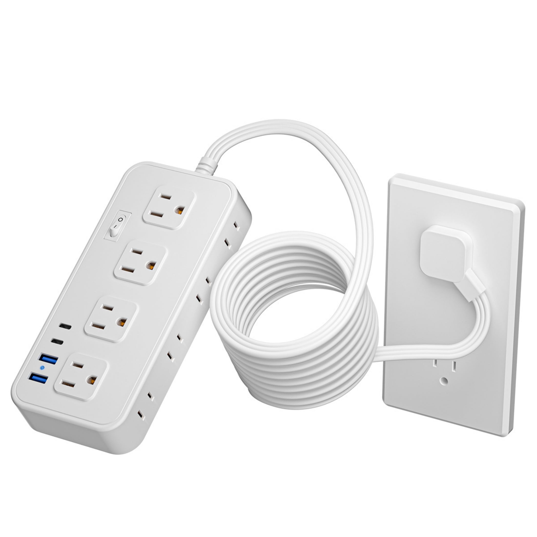 BEISHINK Surge Protector with 5 - Foot Cable, 8AC 4 USB, Brand New ...