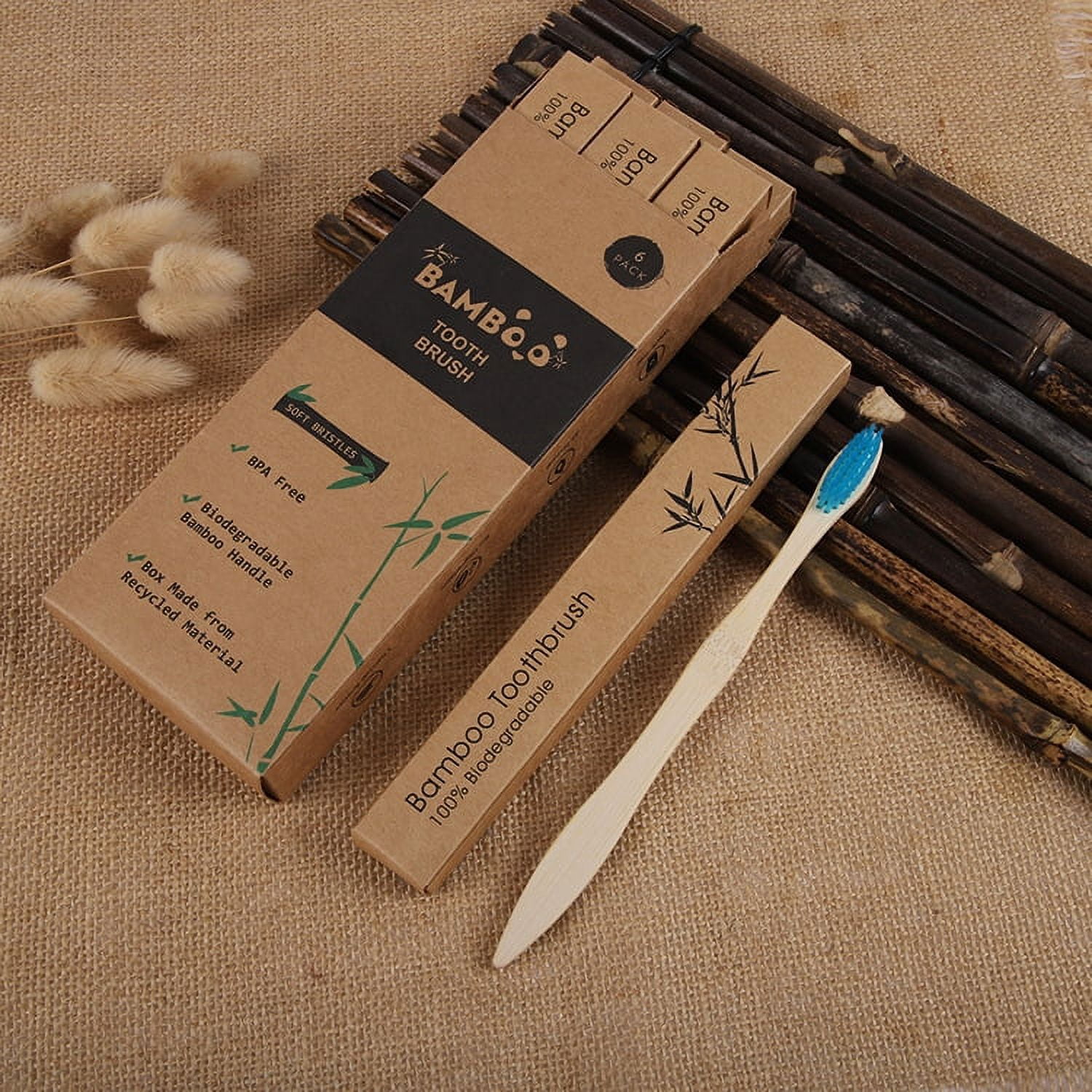 Flat wave box set soft wool bamboo charcoal adult children toothbrush ...
