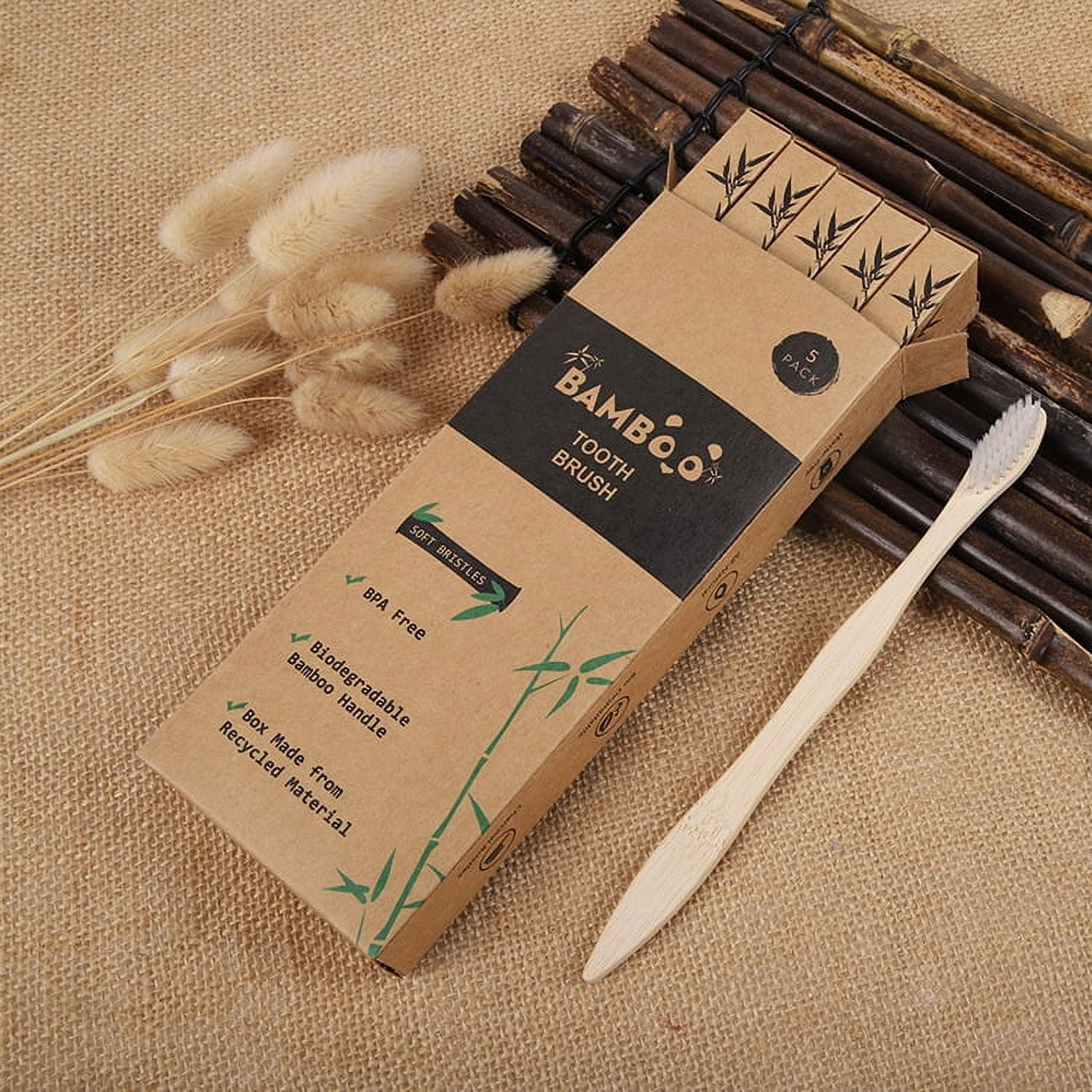 Flat wave box set soft wool bamboo charcoal adult children toothbrush ...