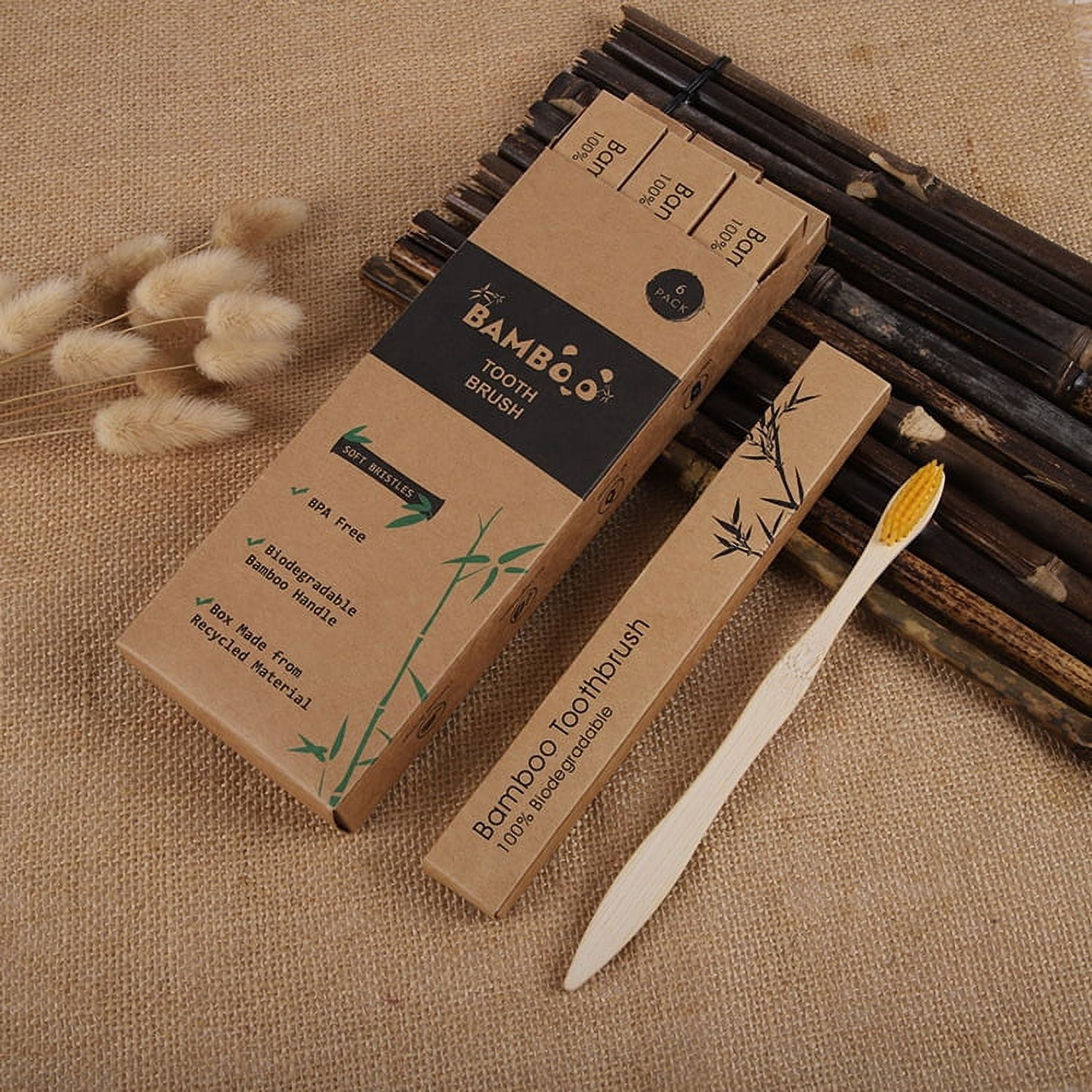 Flat wave box set soft wool bamboo charcoal adult children toothbrush ...