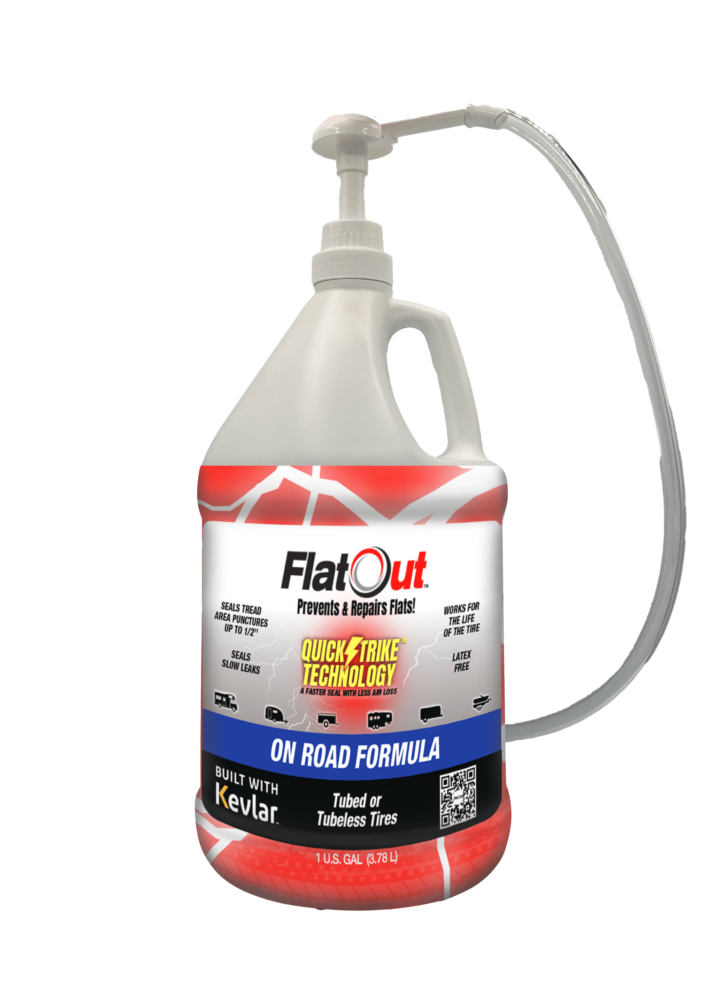 FlatOut QuickStrike On Road Tire Sealant Formula- 1 Gallon - Walmart.com