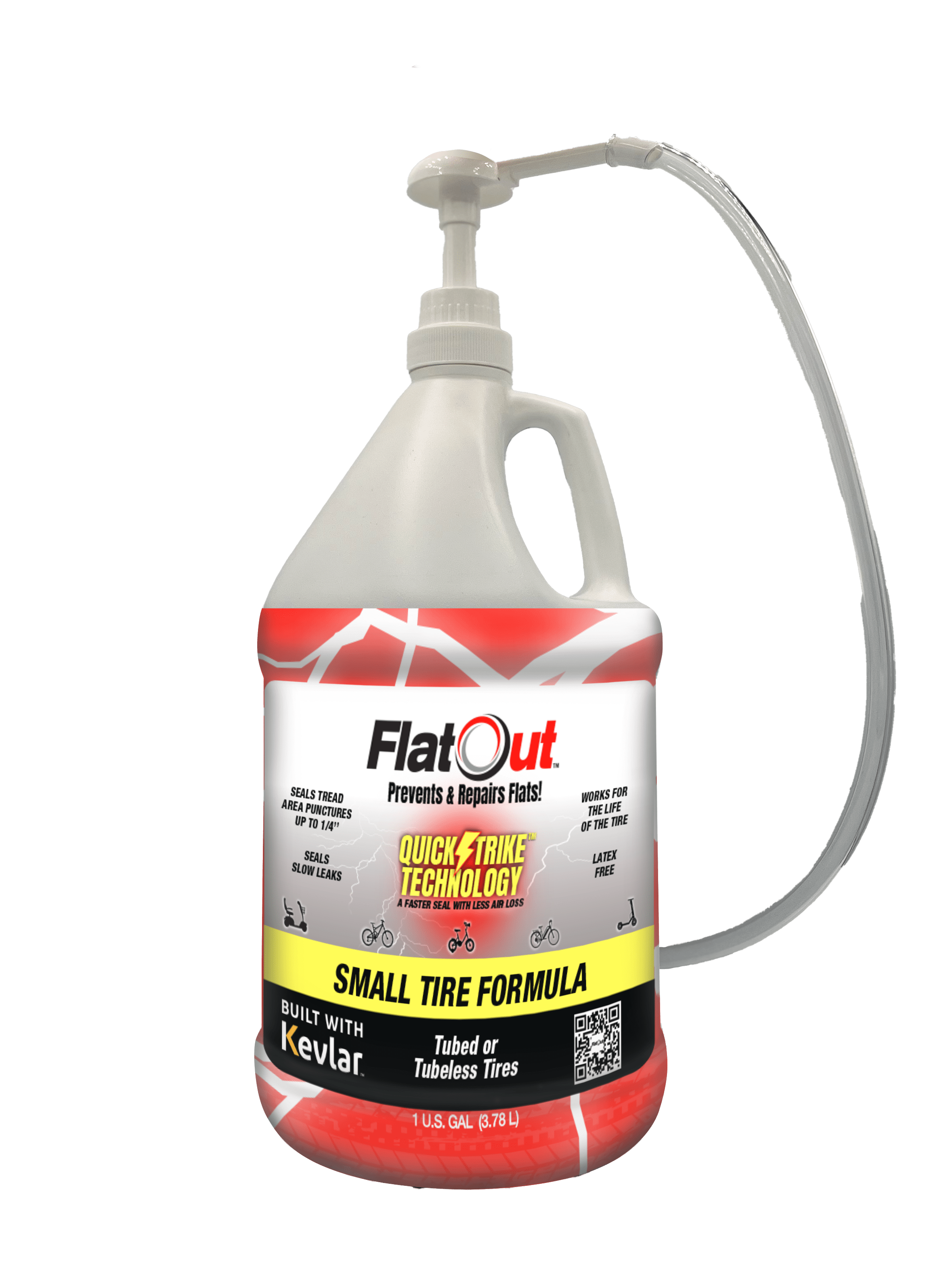 FlatOut QuickStrike Tire Sealant Small Tire/Bicycle Formula - 1 Gallon ...
