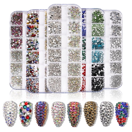 Kalolary Green Nail Rhinestone Gems Kit, 3120Pcs, Flatback Crystal ...