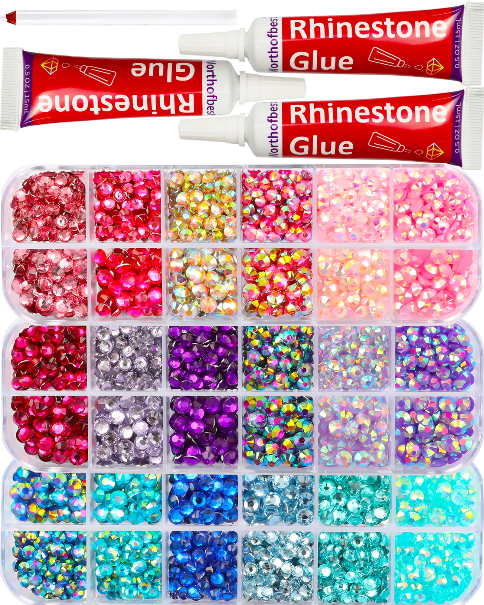 Flatback Rhinestones with Glue for DIY, Crafts, Scrapbooking ...