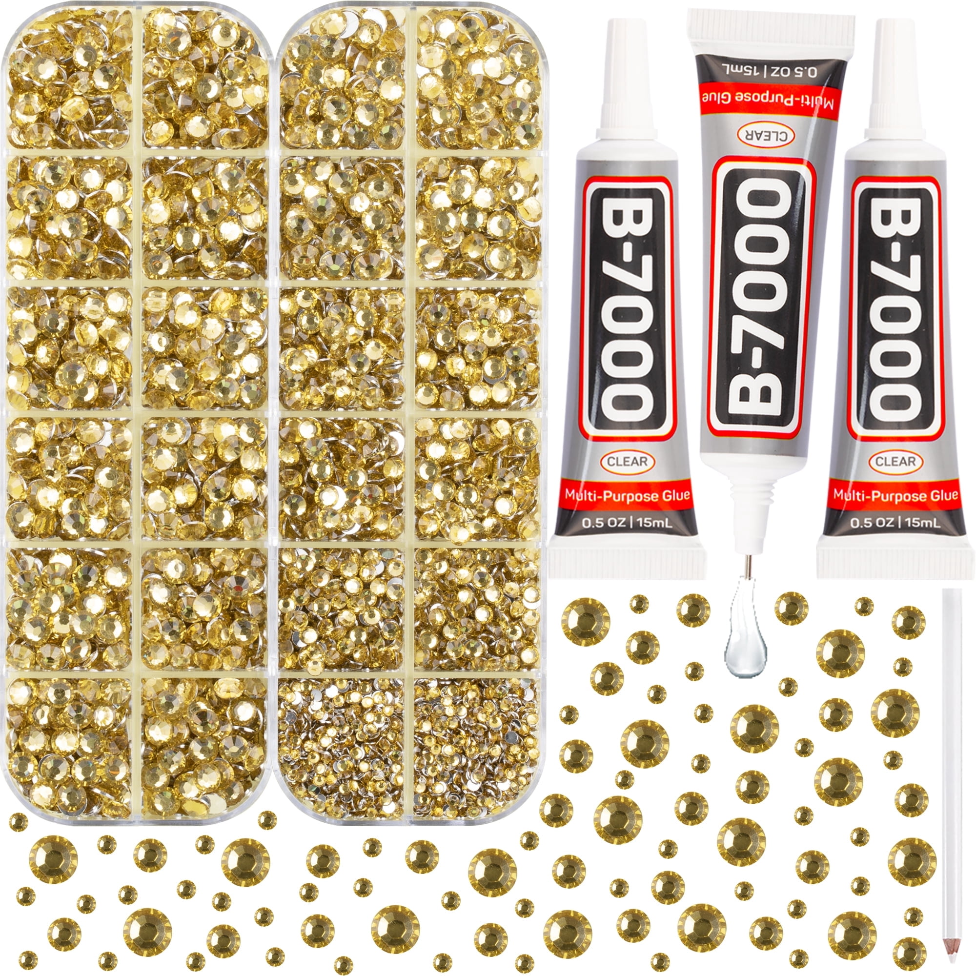Flatback Rhinestones with Glue for DIY, Crafts, Scrapbooking ...
