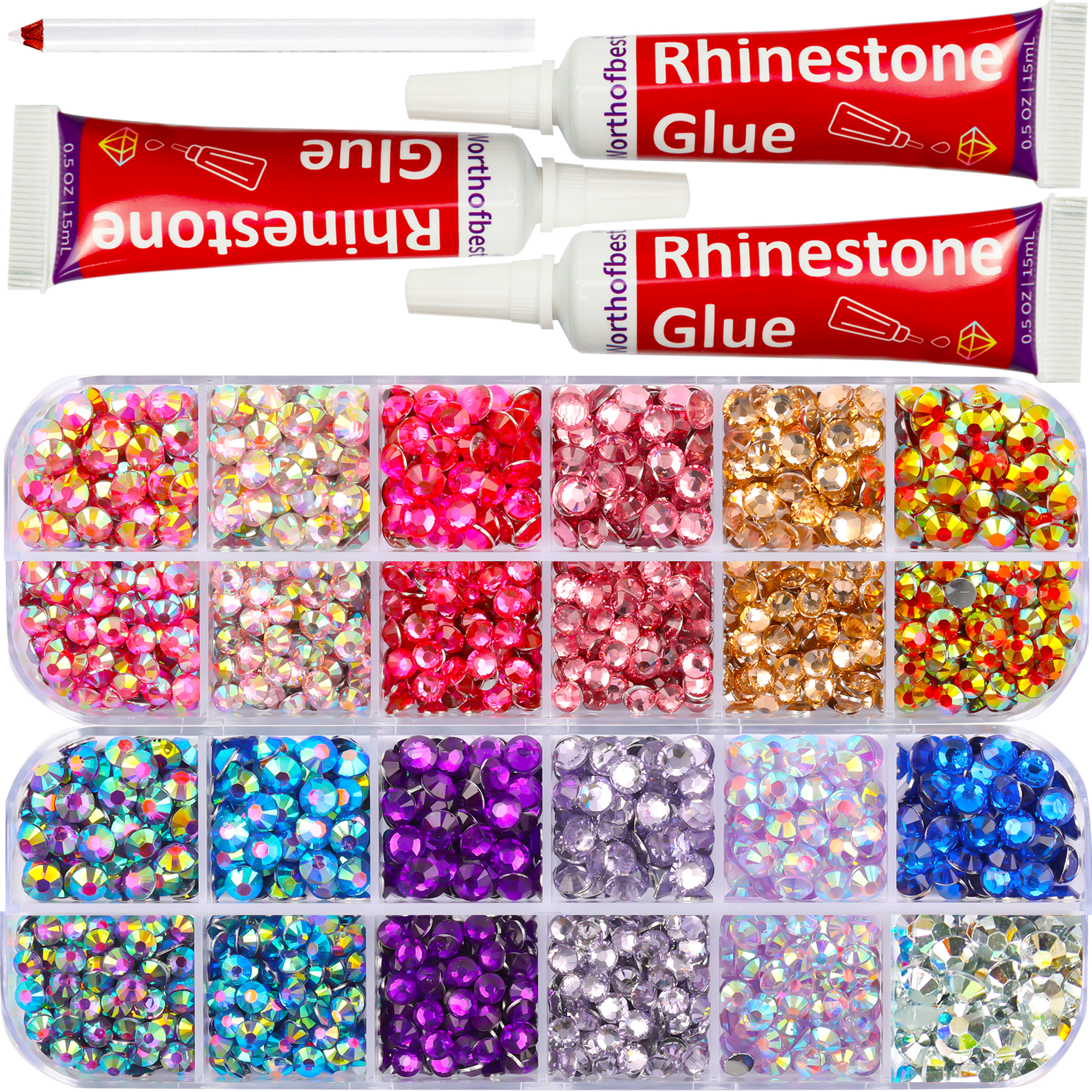 Flatback Rhinestones with Glue for DIY, Craftwork, Decoration ...
