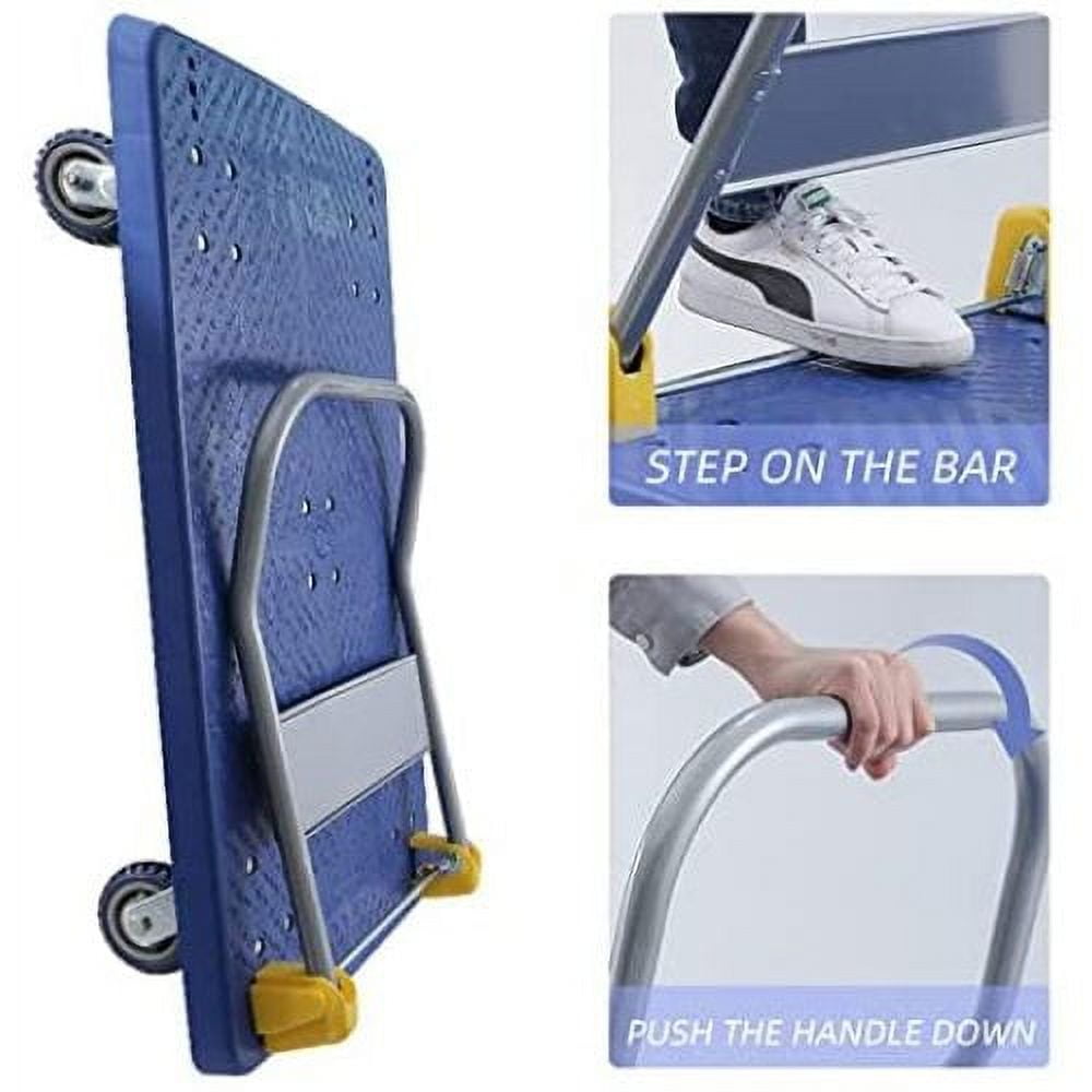 Flatbed Cart, 1320lbs Heavy Duty Capacity Platform Hand Truck 360 ...
