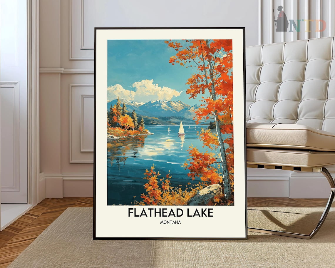 Flathead Lake Print, Flathead Lakeflathead Lake Poster, Flathead Lake ...