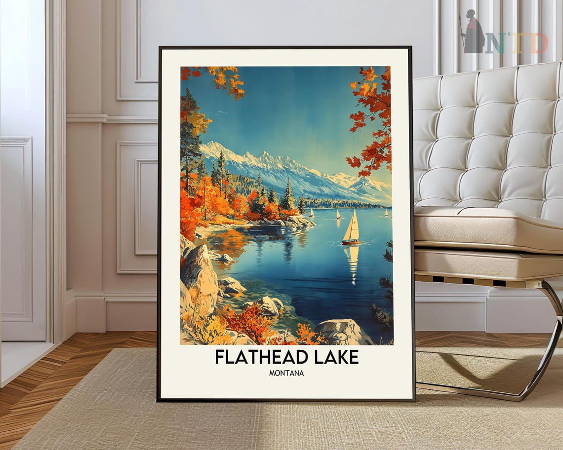 Flathead Lake Print, Flathead Lakeflathead Lake Poster, Flathead Lake ...